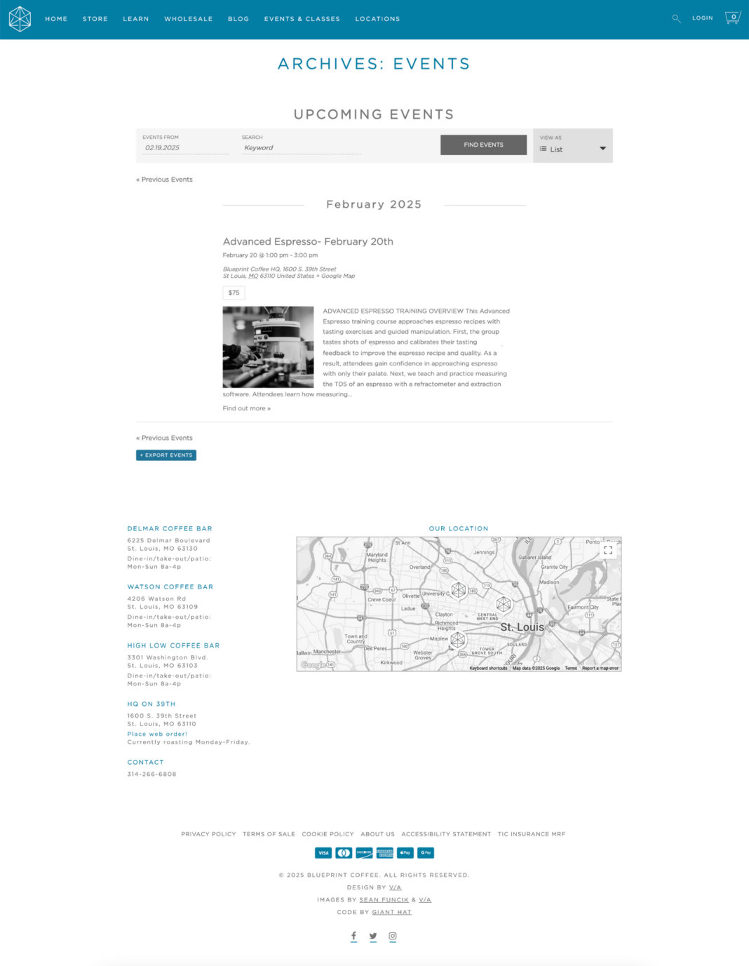 Featured Calendar: Blueprint Coffee | The Events Calendar