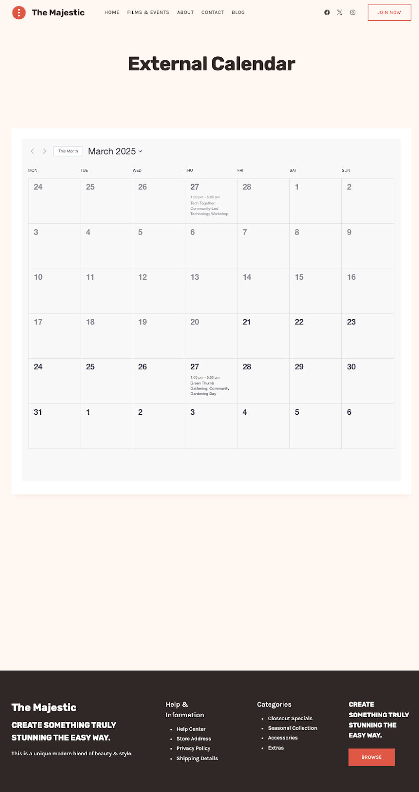 Embed Your Events Calendar on Any External Website | The Events Calendar